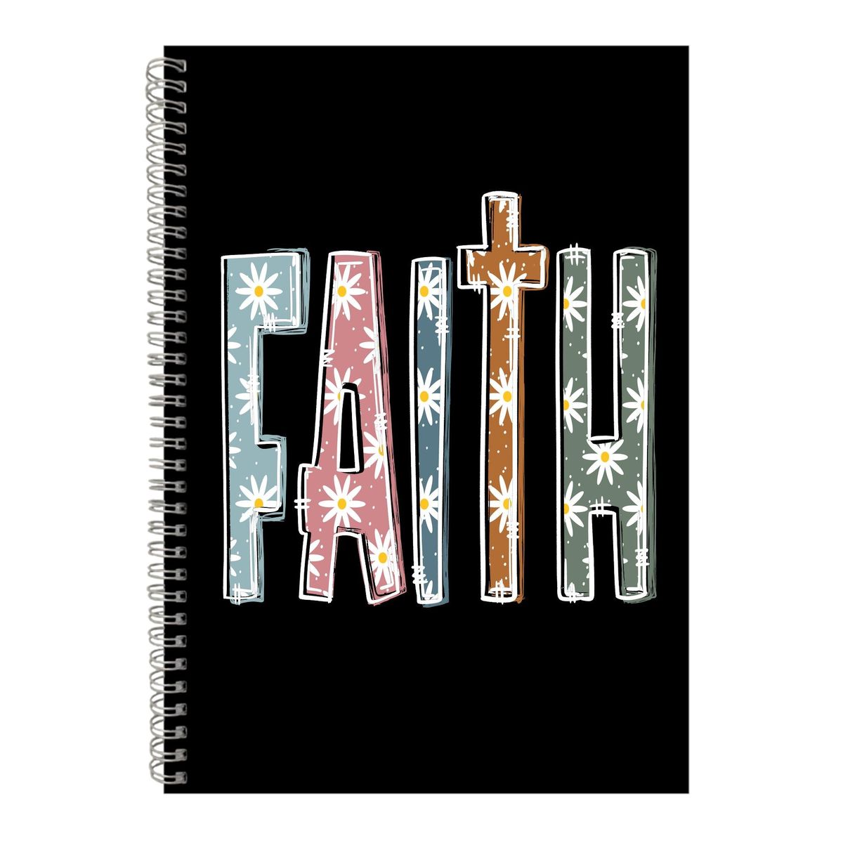Faith A4 Notebook Spiral Trendy Christian Easter Graphic Words Present ...