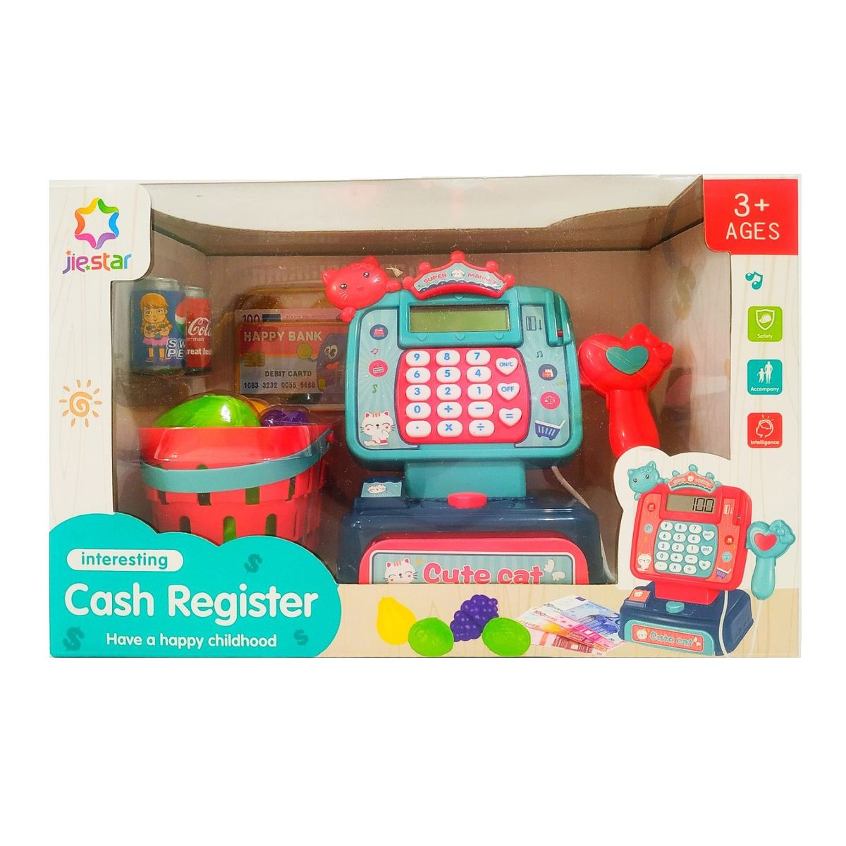 Kids Pretend Play Mini Simulation Supermarket Cash Register Toy Set ...