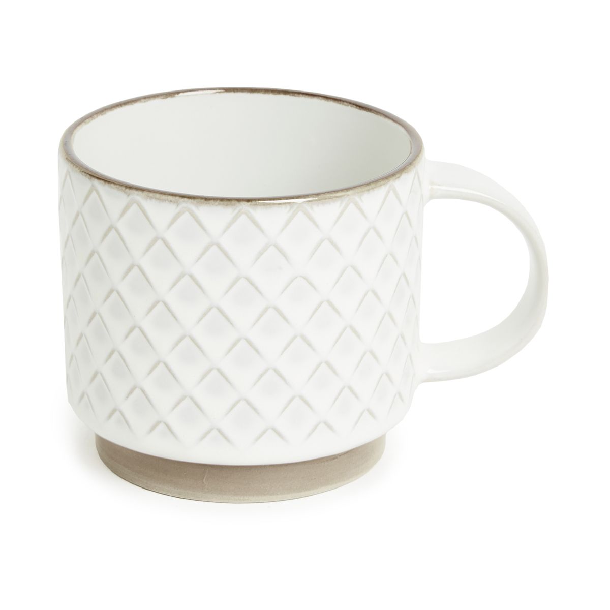 George & Mason - Grid Textured White 4 Pack Mugs | Shop Today. Get it ...