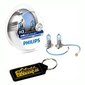 Philips H3 CrystalVision Headlight Bulbs 55W & Gel Key Holder | Shop ...