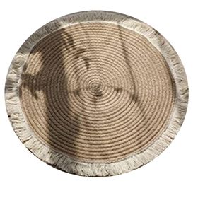 Decor Round Woven Rugs Handmade Rattan Carpet with Tassel | Shop Today ...