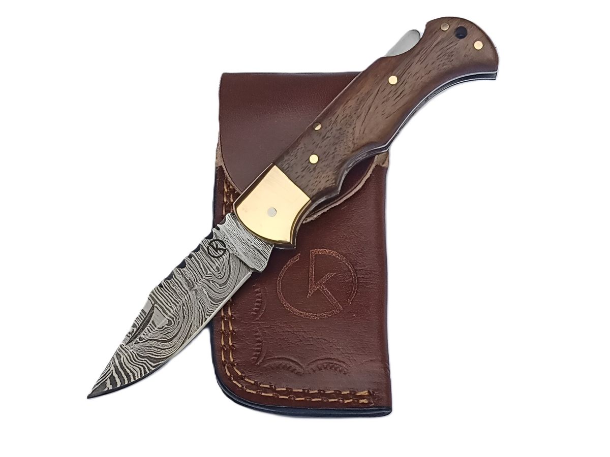 Koch Knives Handmade Damascus Steel Folder - Rosewood SCZ-952A | Shop ...
