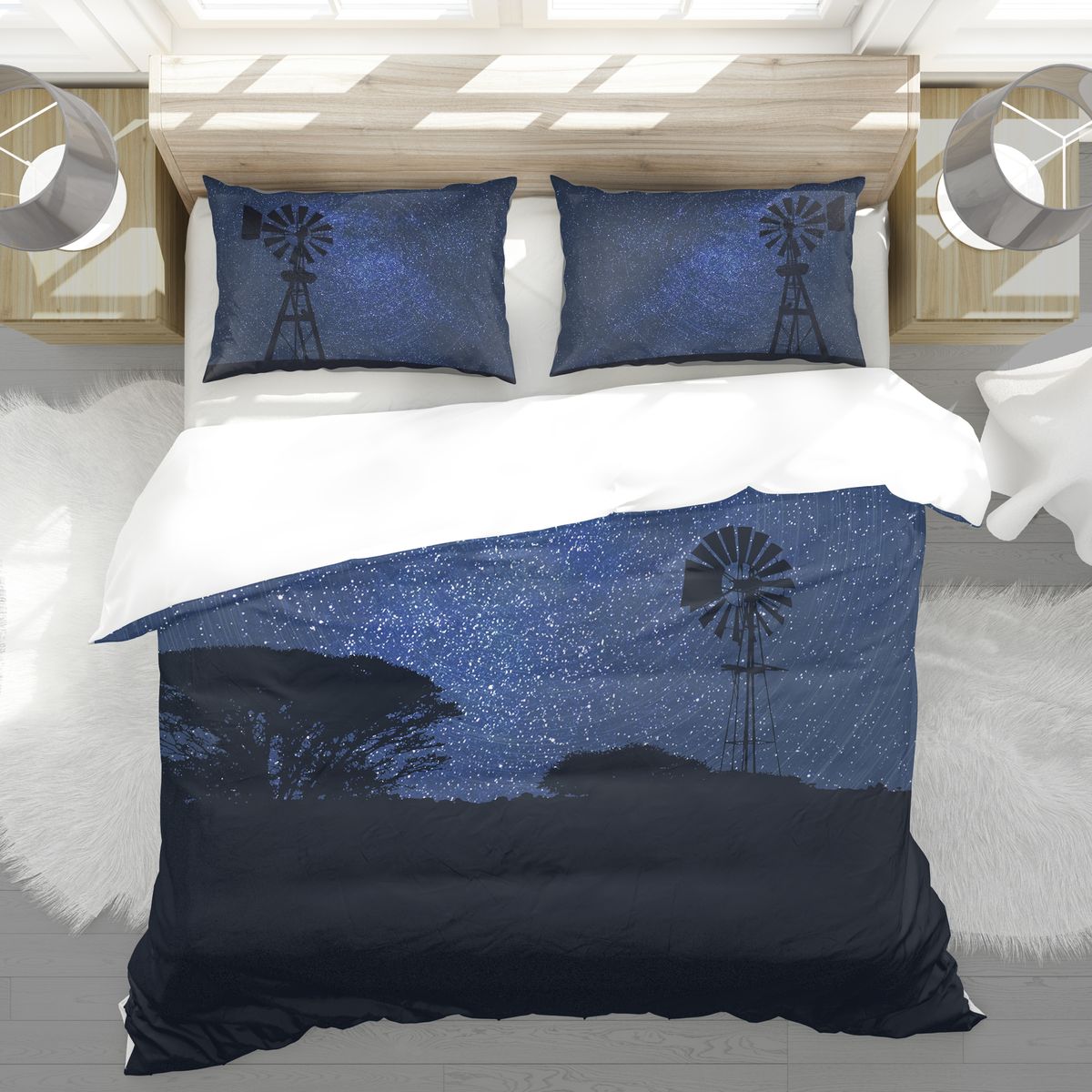 Windmill in Starry Night Duvet Cover Set | Shop Today. Get it Tomorrow ...