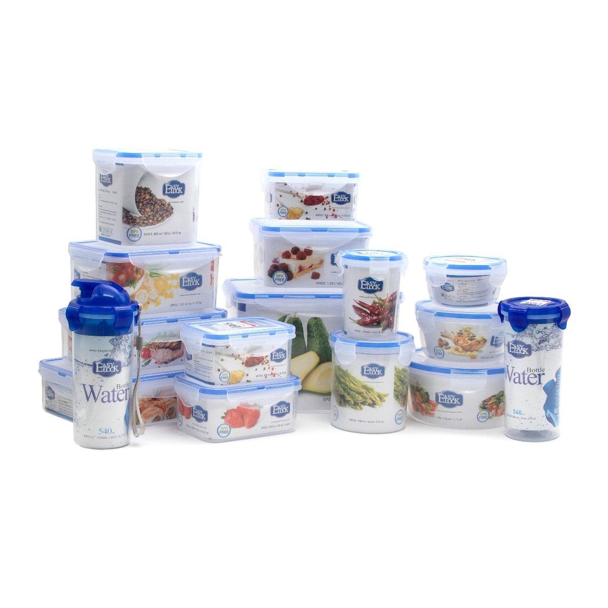 Easy Lock Smart Storage Containers - 16 Piece Set, Airtight & Stackable ...