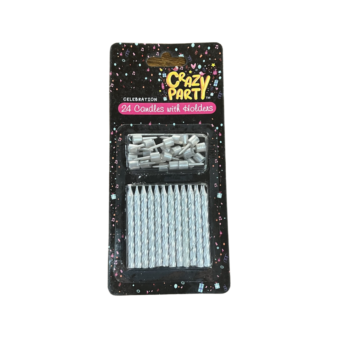 24 Candles with Holders Silver | Shop Today. Get it Tomorrow ...