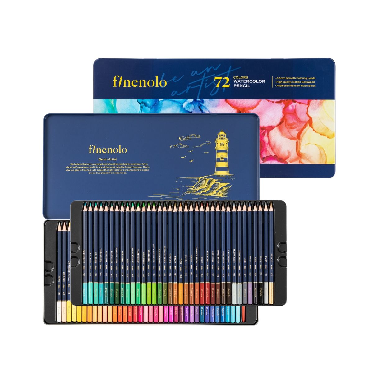 Deli Finenolo Watercolour Pencil 72 Colours Metal Case | Shop Today ...