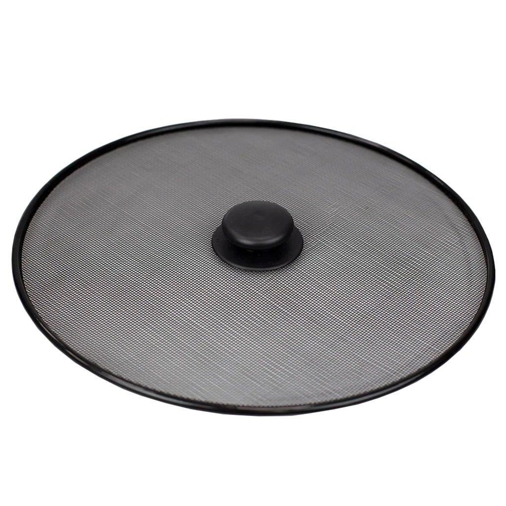 33cm Stainless Steel Splatter Mesh Screen Lid Oil Splash Guard - Black ...