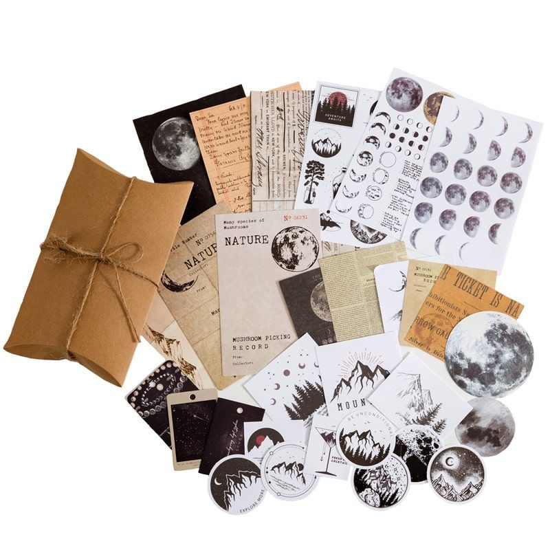 Scrapbooking Paper Stickers Kit Moons Journaling Set - 30 Pieces | Shop ...