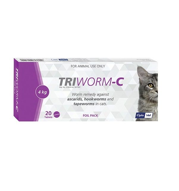 Cipla Vet - Triworm-C For Cats - Foil Pack 20 Tablets | Shop Today. Get ...