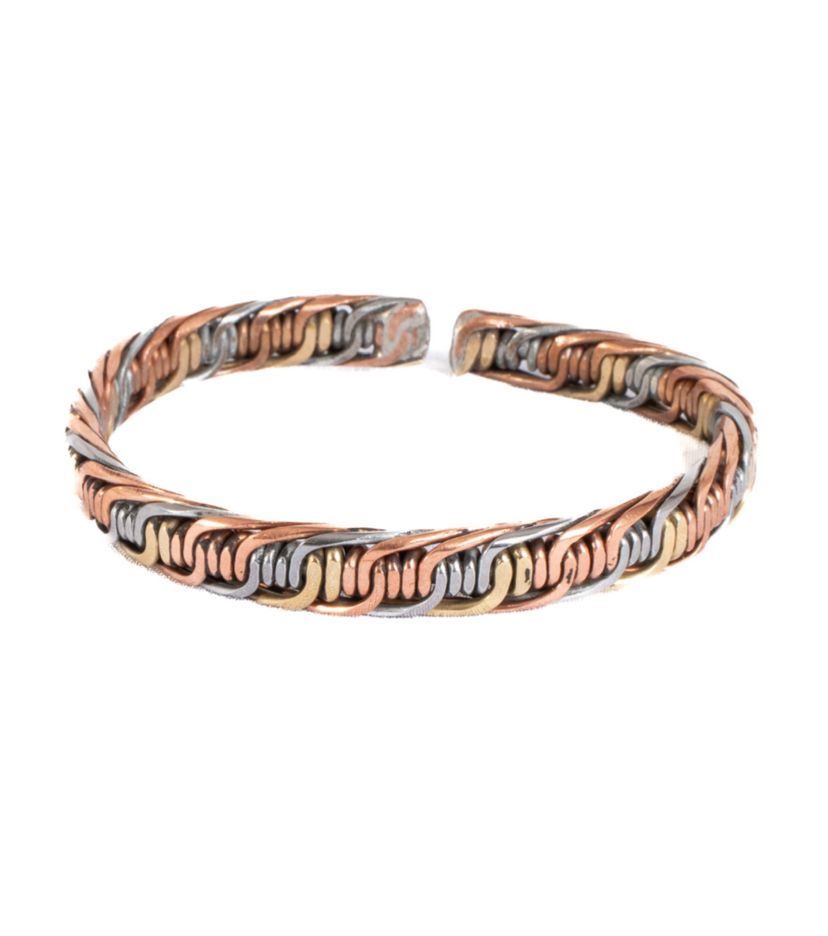 Three Metal Bracelet - Copper, Silver & Brass | Shop Today. Get it ...
