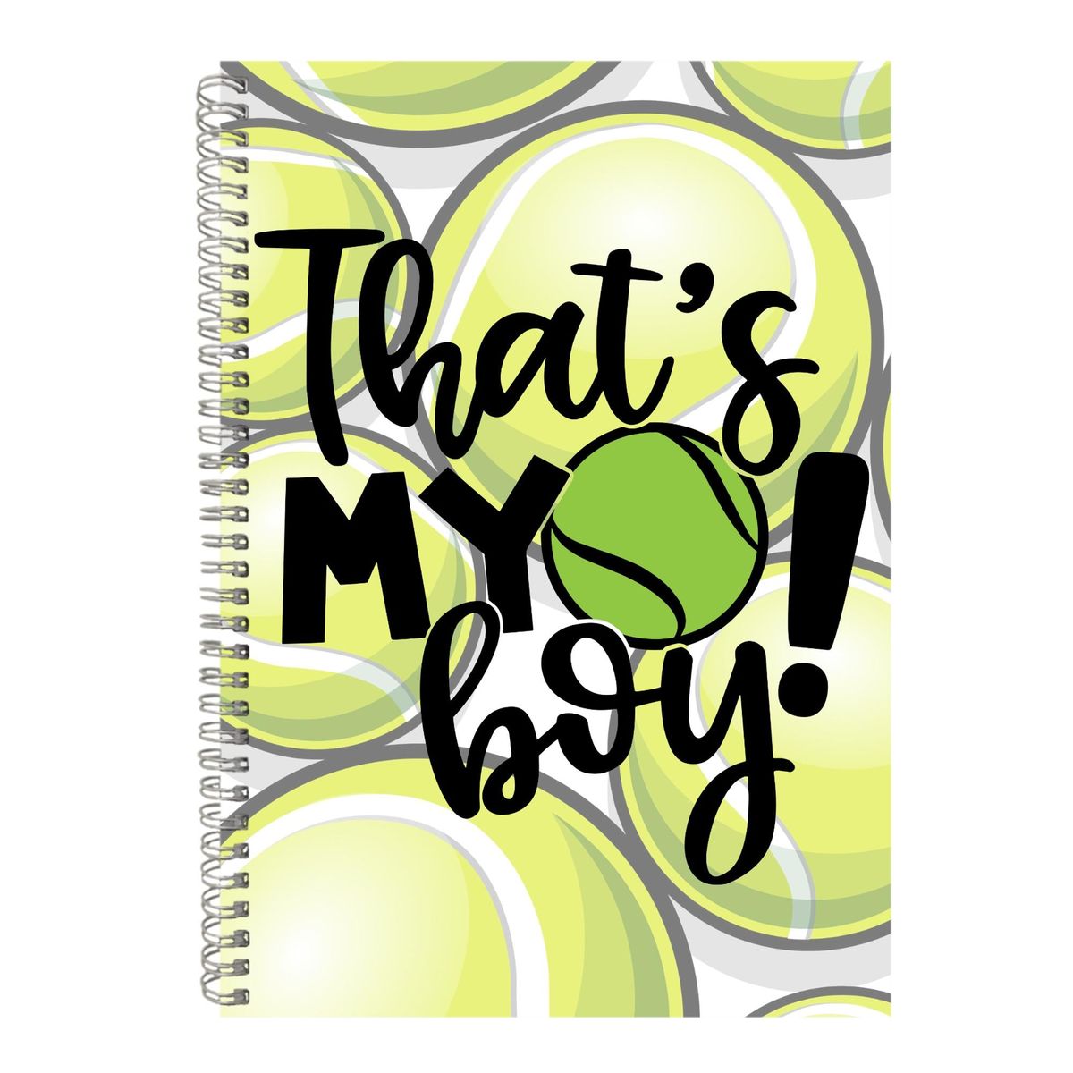 Boy A4 Notebook Spiral and Lined with Trendy Tennis Graphic Notepad ...
