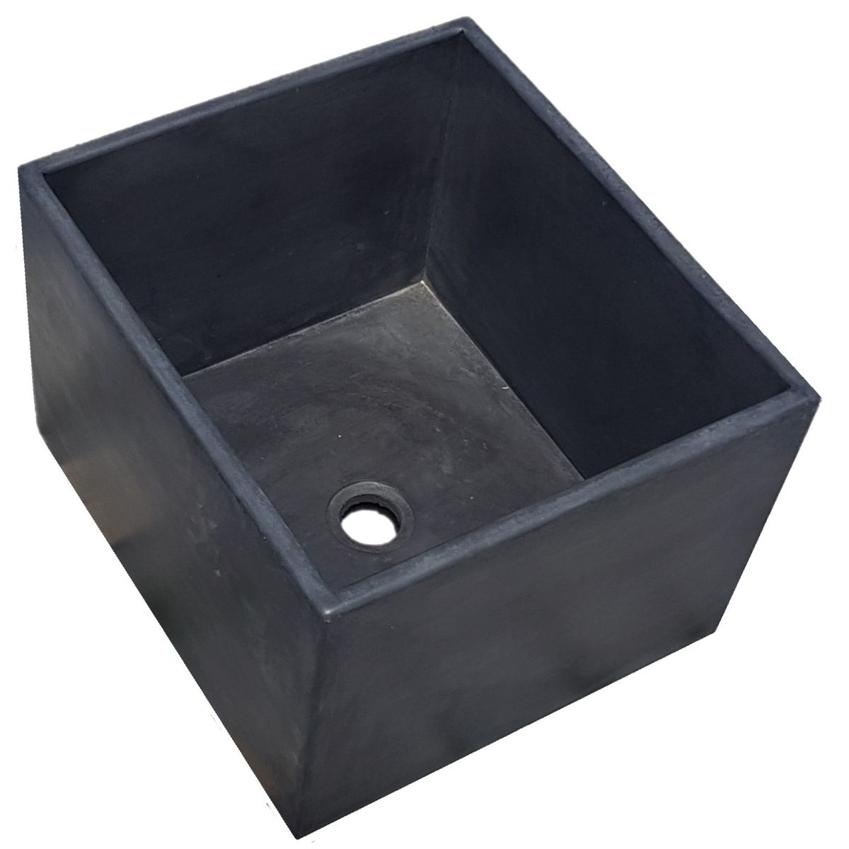 Large Black Square Concrete Basin (45 X 40x 31cm High) Ready To Install ...