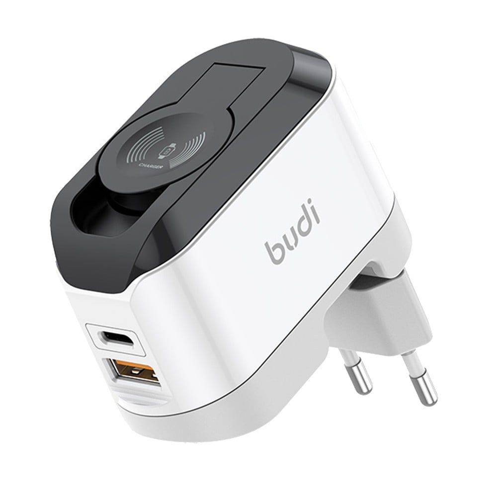 Budi AC330WEW 20W USB-C + USB QC3.0 + Wireless Watch Charger Wall ...
