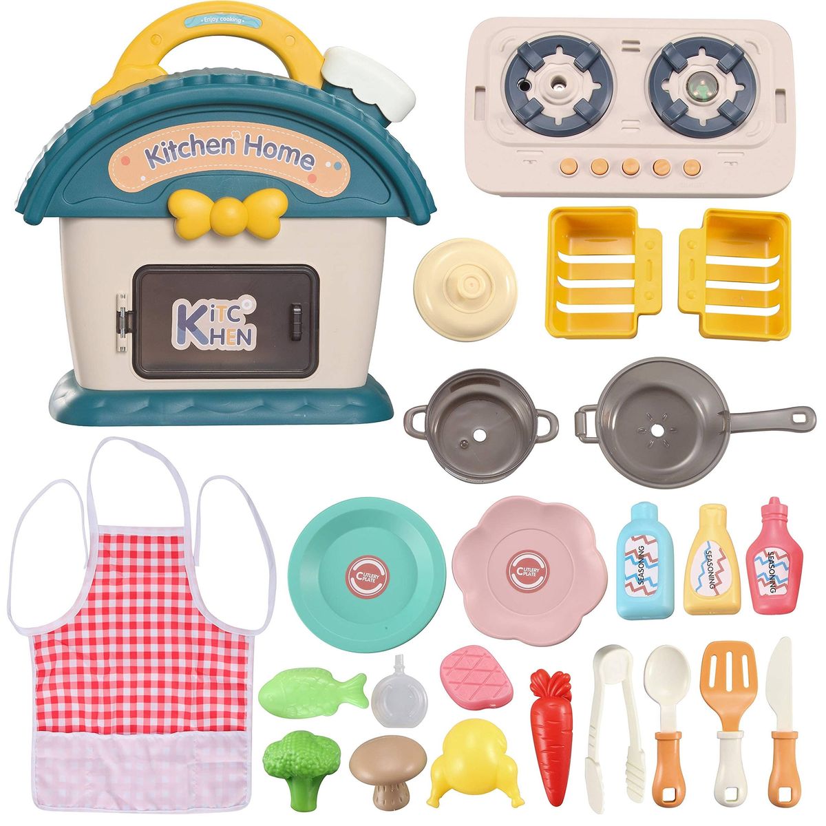 Kitchen Play Set for Kids, Pretend Cooking Toys - 24 Piece | Shop Today ...