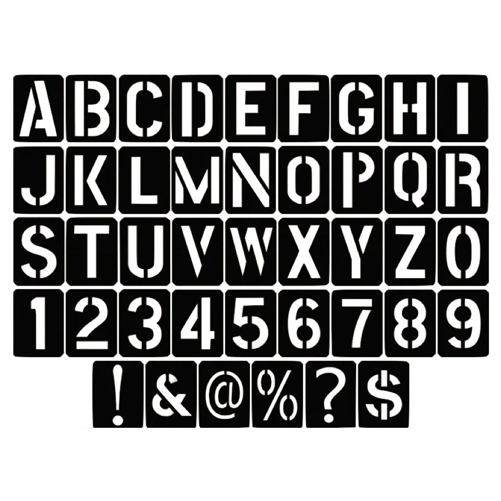 Craft DIY 42pc Large Calligraphy Alphabet & Symbol Stencils (10cm ...