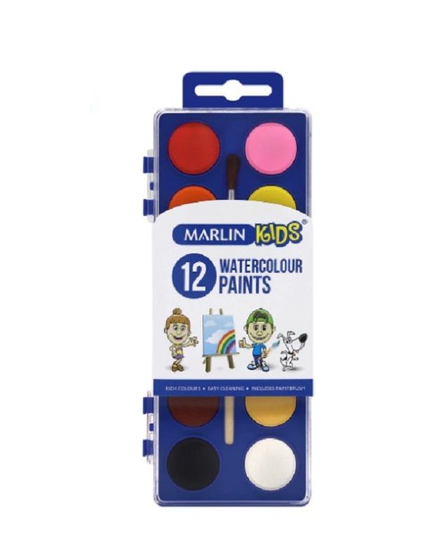 Marlin Kids - 12 Water Colours + Brush (Pack Of 12) | Shop Today. Get ...