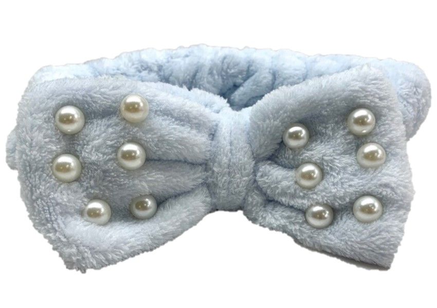 MXM Spa Bow Hair Styling Plush Headband With Pearls | Shop Today. Get ...