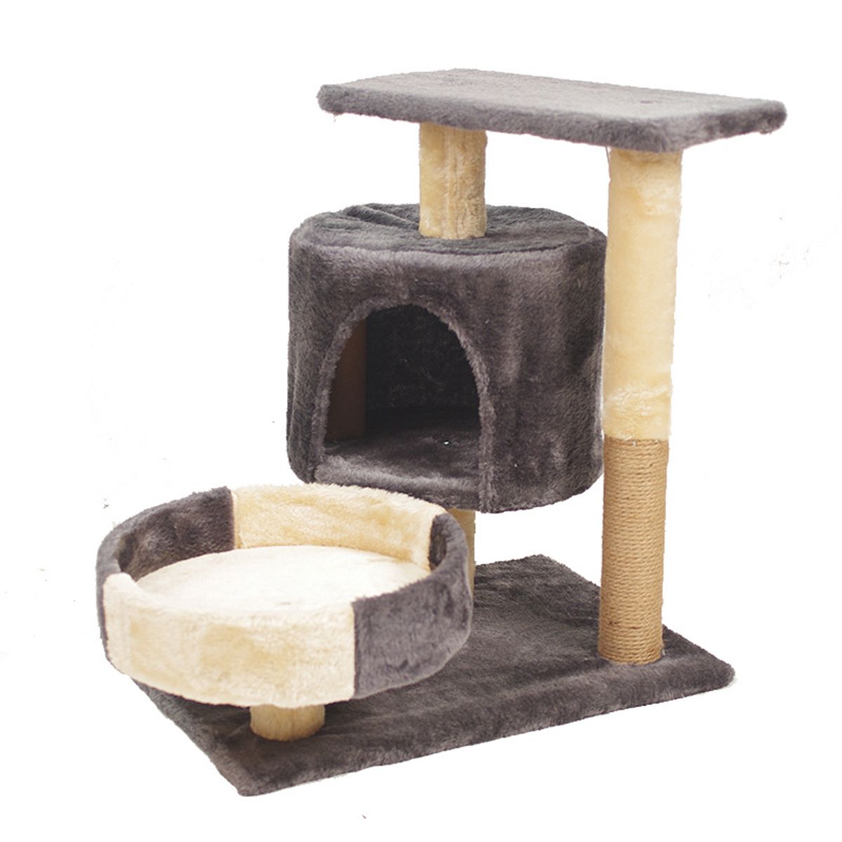 Color Blocking Double Cat Nest Jumping Platform Cat Climbing Frame ...