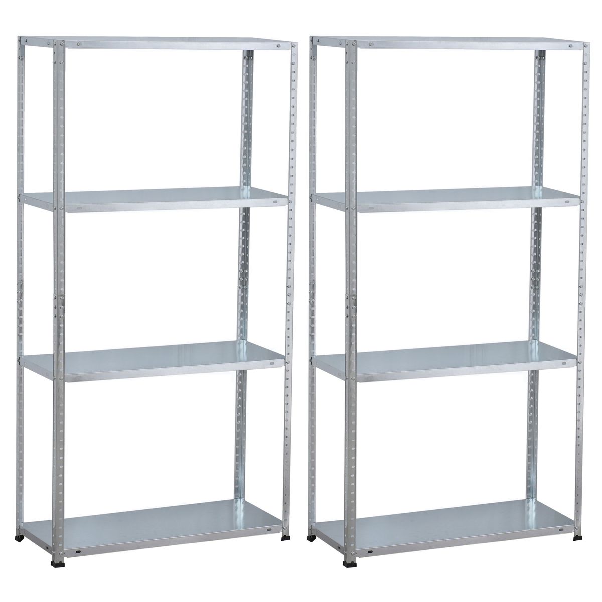 Titan Rack - 4 Tier Galvanised Steel Shelving - 75 x 30 x 143 cm - Set ...