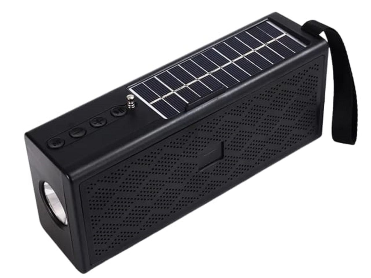 Solar Stereo Subwoofer BT Speakers FM Radio Bass TF/USB Mini Torch ...