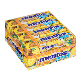 Mentos Incredible Chew Soft Sweet Candy Pineapple Flavour Sticks - 10 ...