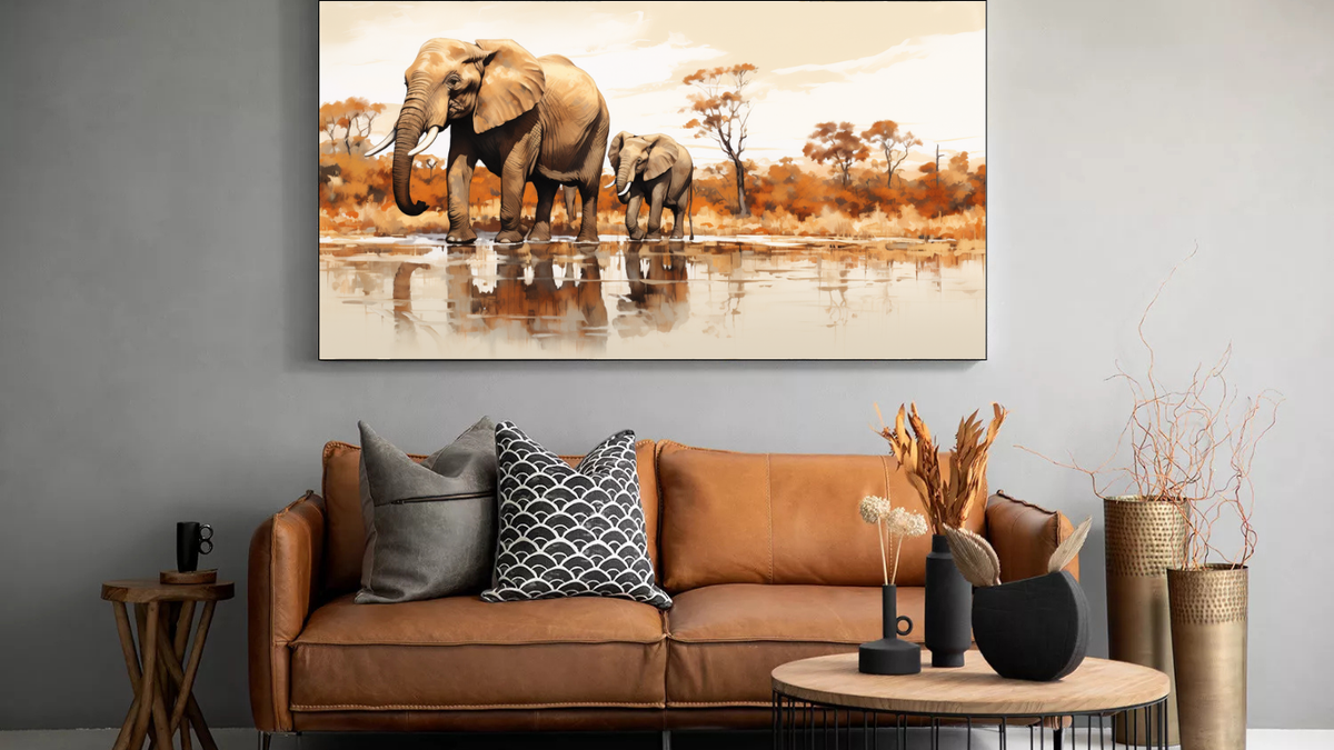 Canvas Wall Art - African Elephants Abstract - HD0153 | Shop Today. Get ...