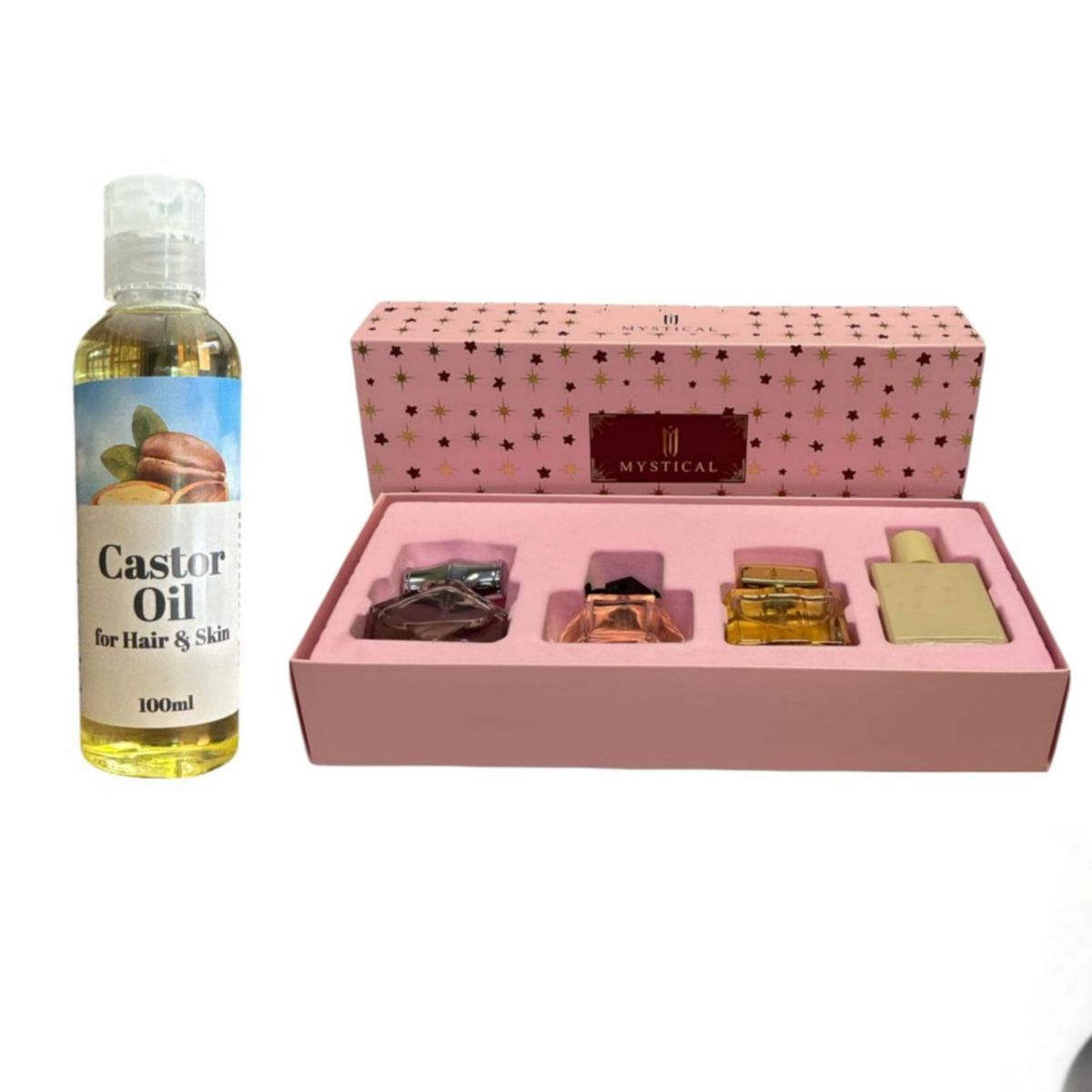 Mystical Pink Gift Perfume Set for Her - 30 ml x 4 with Castor Oil ...