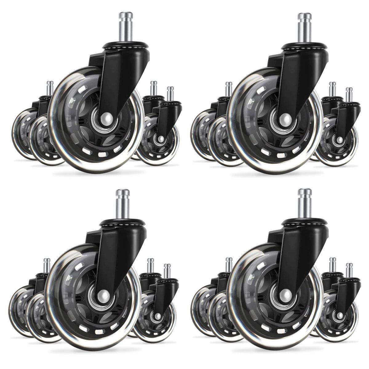 20Pcs - Office chair Castors Wheels replacement Universal fit -11mm ...