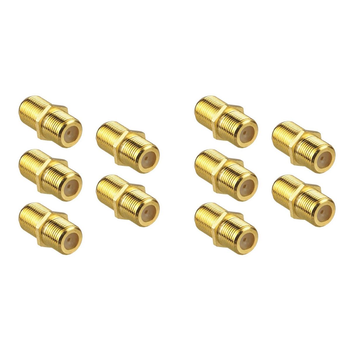 10Pieces Coaxial Cable Connector Rg6 F-Type Gold Plated Adapter | Shop ...