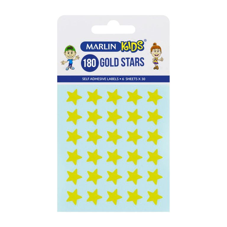 Marlin Kids - Self Adhesive Labels -180 Gold Stars (Pack Of 10) | Shop ...