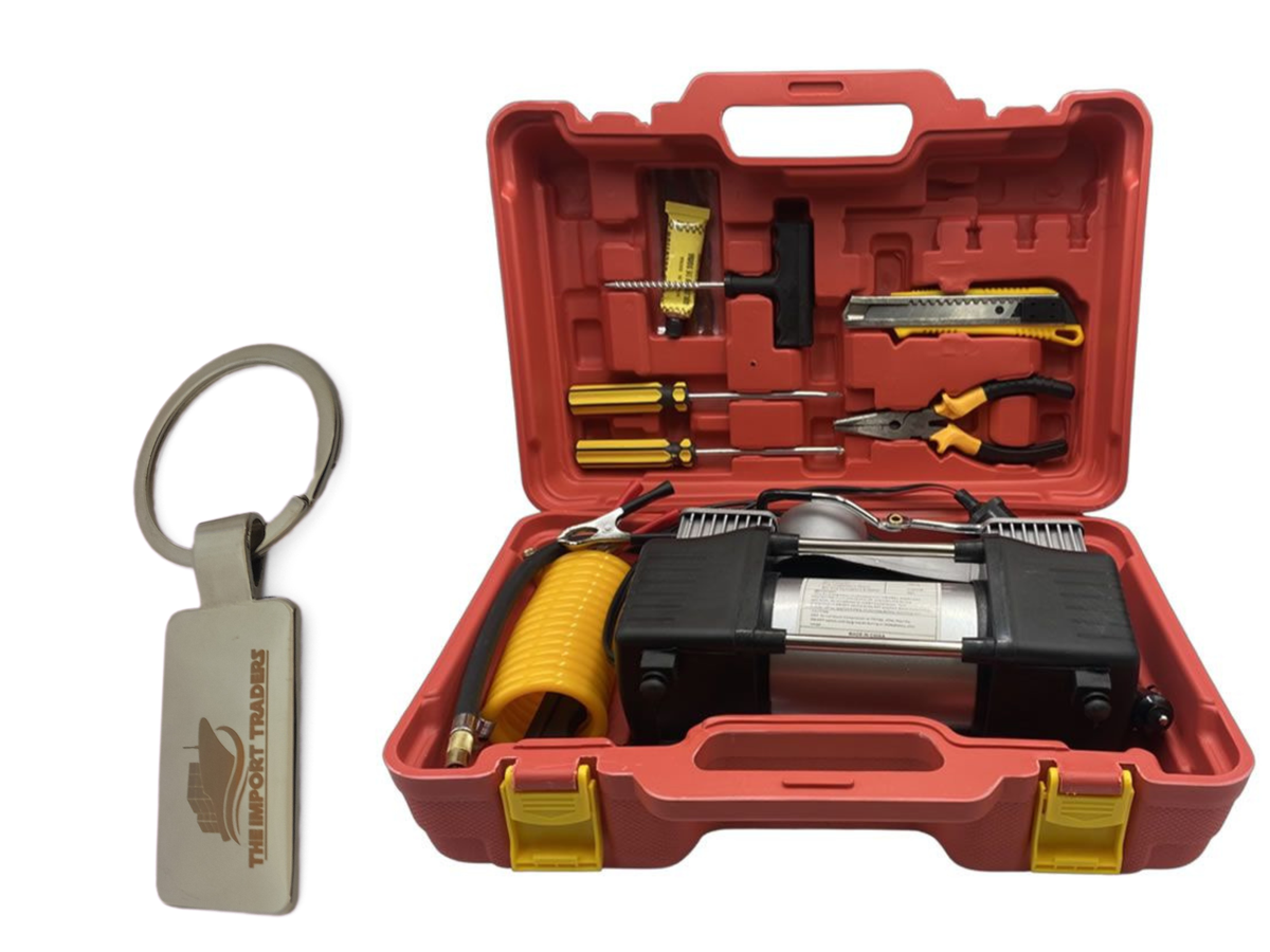 Portable Quality Car Tire Repair Kit Air Compressor With TIT Keychain ...