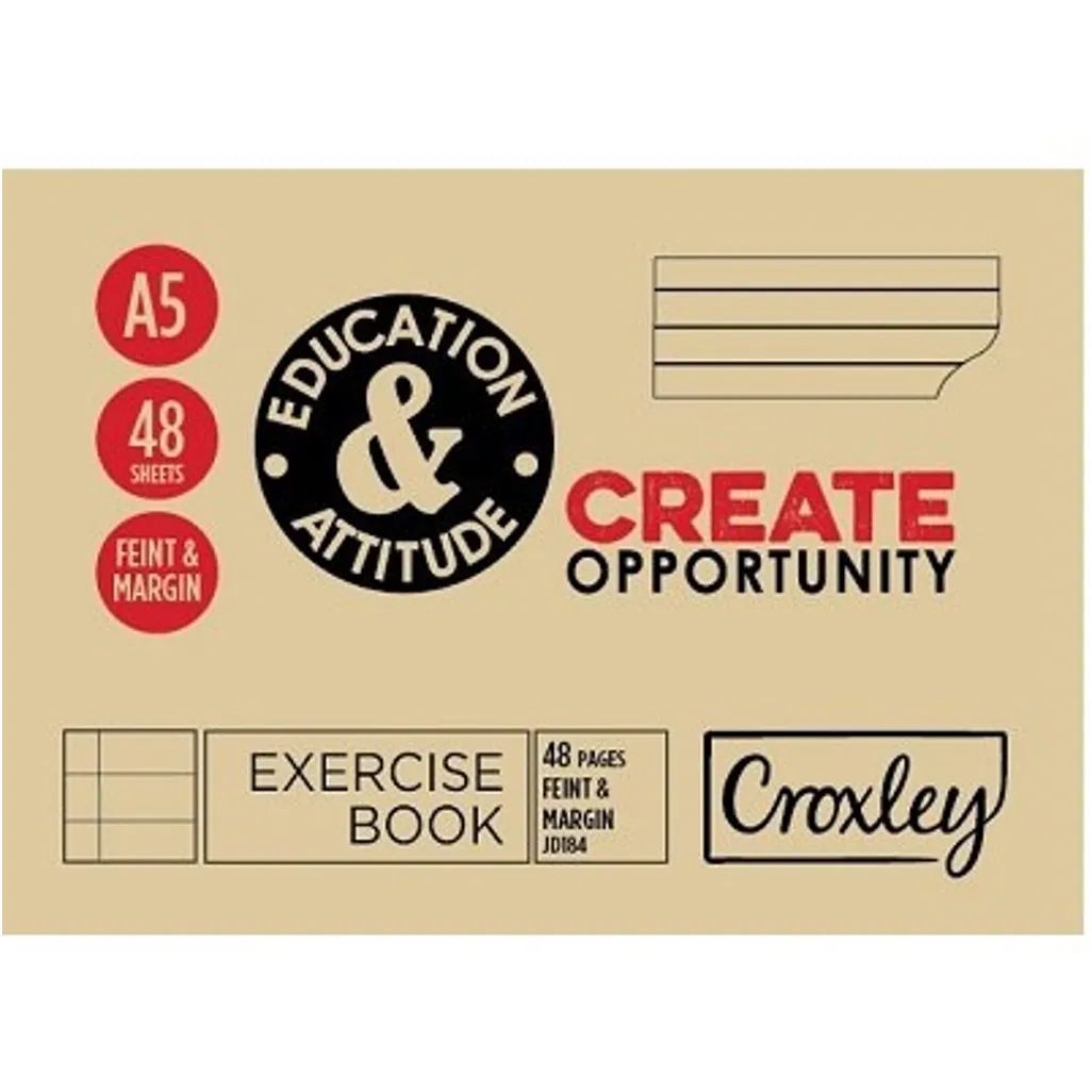 Croxley Soft Cover Exercise Book A5 48 Pg Feint Ruled x 12 | Shop Today ...