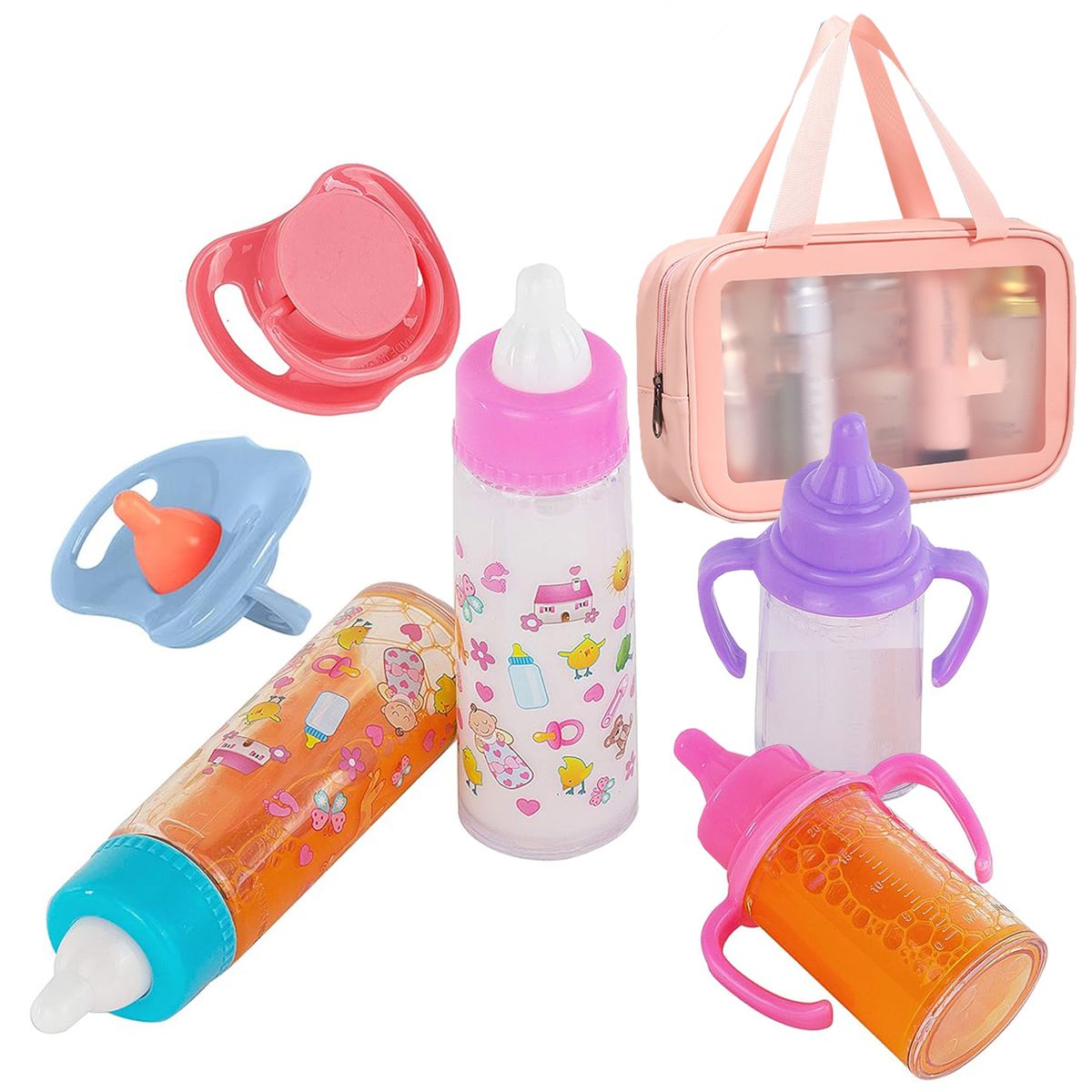 Pretend Play Magical Baby Doll Milk Feeder Bottles Toy Set For Girls ...