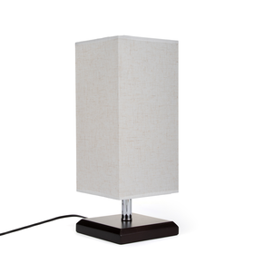 Small Bedroom Lamp Nightstand Table Lamps Black Base & Square Fabric ...