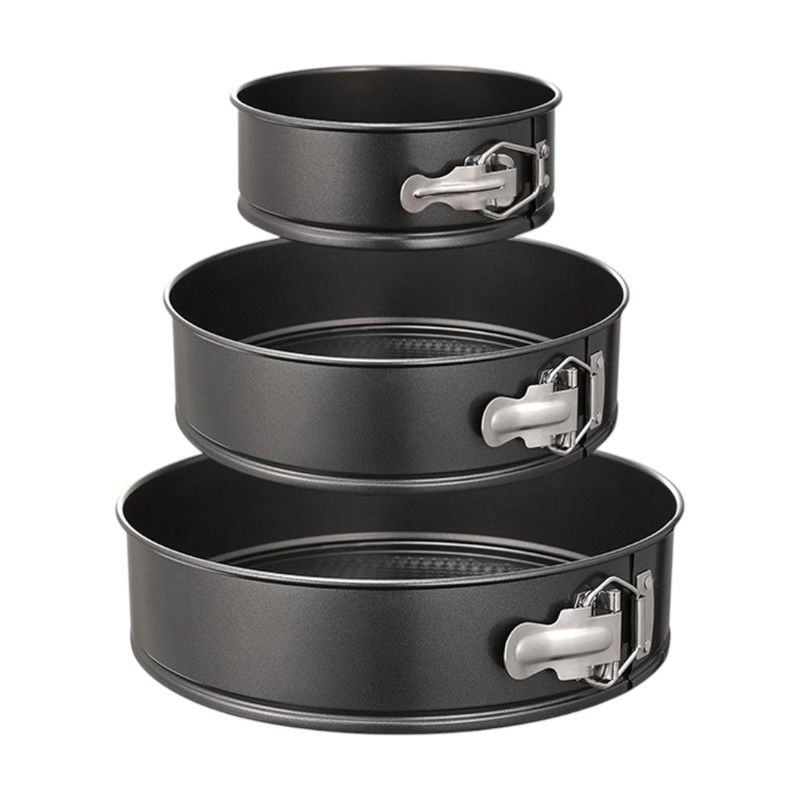 3-Piece 10-Inch Carbon Steel Springform Baking Pan Set - Black | Shop ...