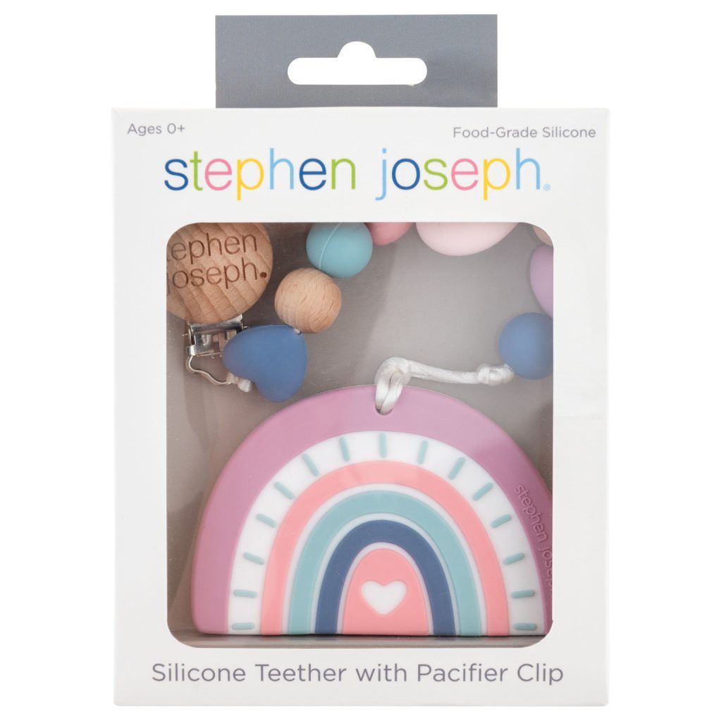 Stephen Joseph Silicone Pacifier Clip Rainbow | Shop Today. Get it ...