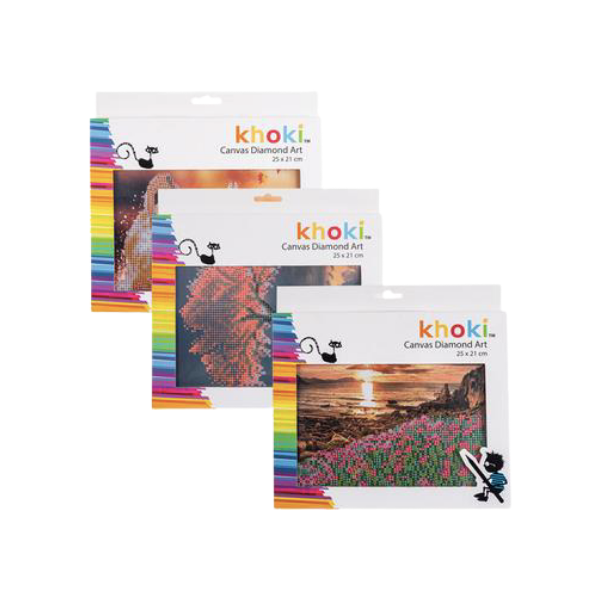 Khoki Art Kits- Diamond Art Canvas 25x21cm x3 | Shop Today. Get it ...