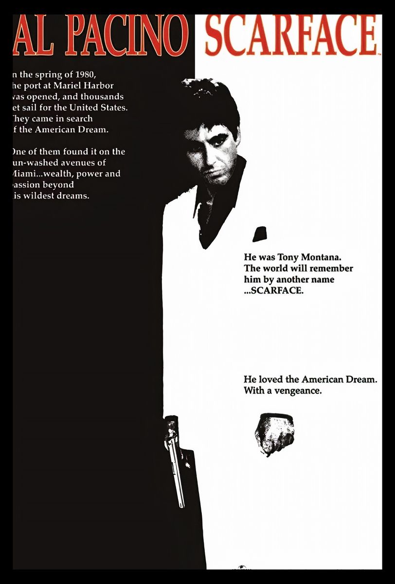 Scarface (Movie Sheet) Poster with Black Frame | Shop Today. Get it ...