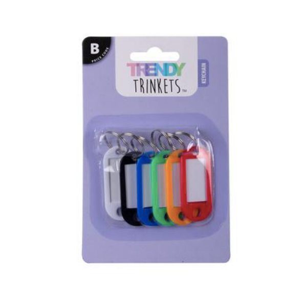 Trendy Trinkets Accessories- Assorted Indicator Key Rings- 3 Packs Of 6 ...
