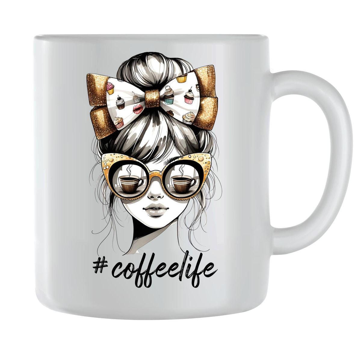 Life Coffee Mugs for Women with Trendy Coffee Mama Graphic Mom Cup Gift ...