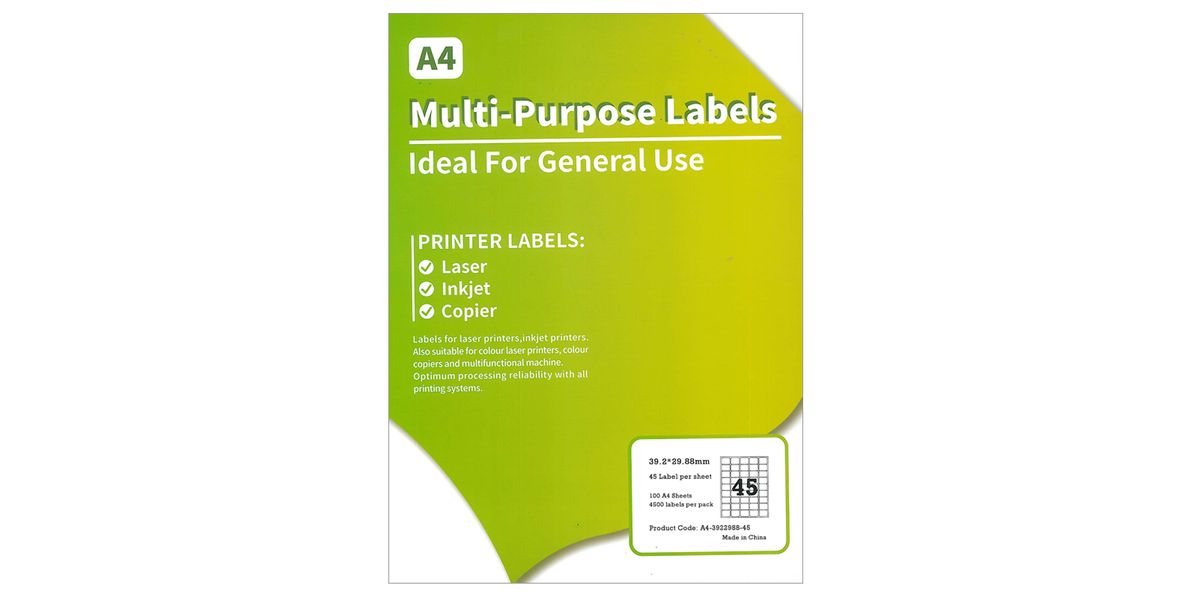 INKWAREHOUSE 45Up Label Self Adhesive A4 Size 100 Sheets | Shop Today ...