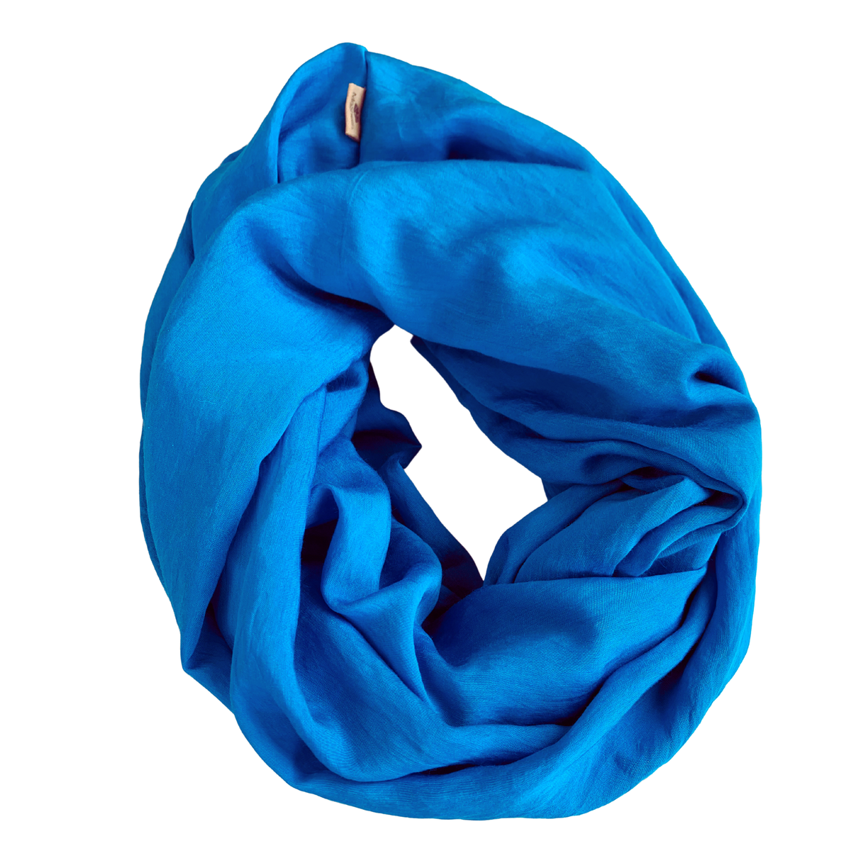 Handmade Women Royal Blue Shimmer Linen Infinity Scarf | Shop Today ...