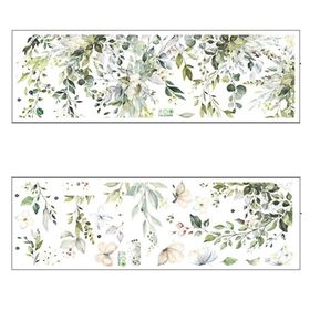 Home Decor Self Adhesive Floral Herbs 2pc Arrangement Wall Sticker ...