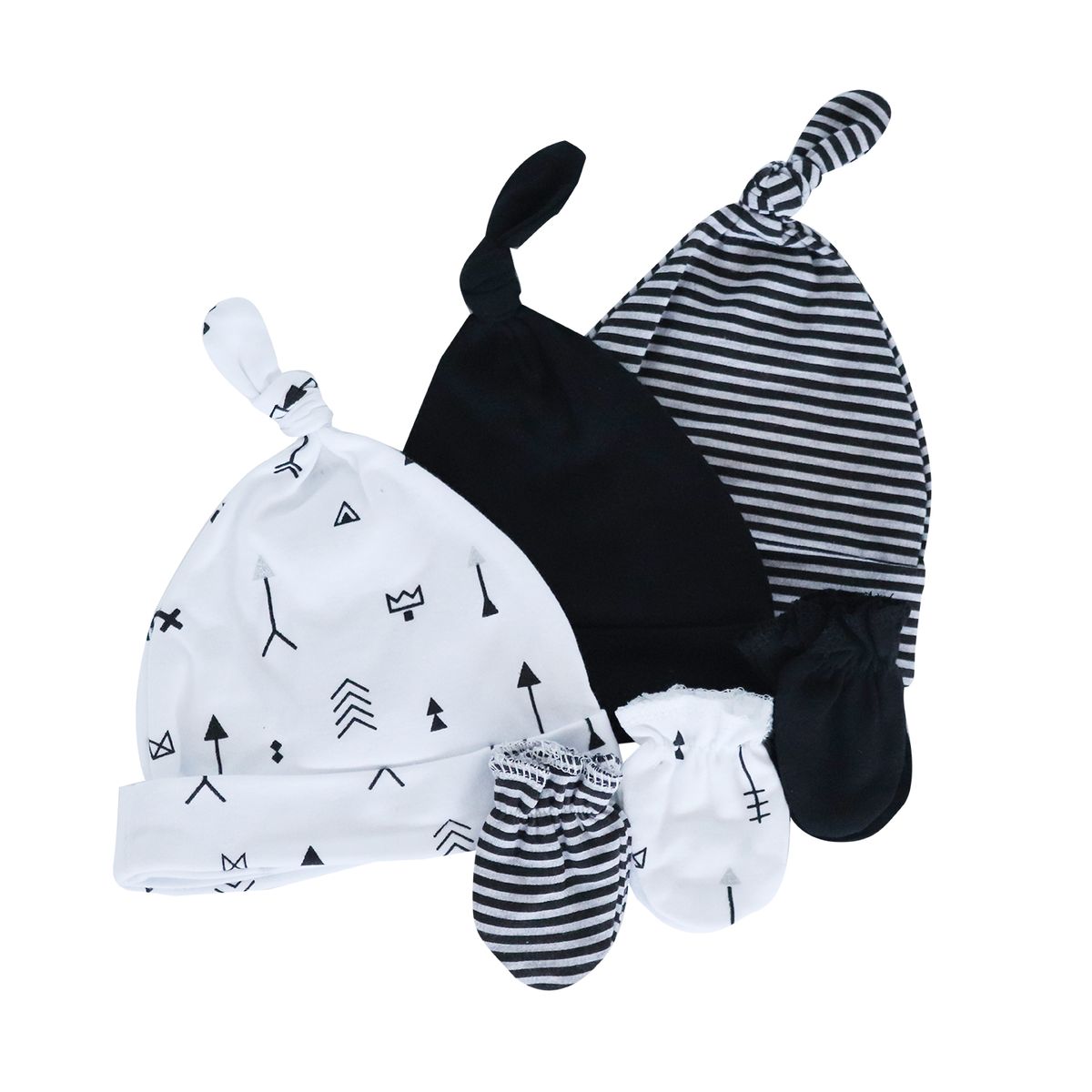 Snuggletime 6-Piece Gift Set - 3 Hats and 3 Mittens - Black | Shop ...