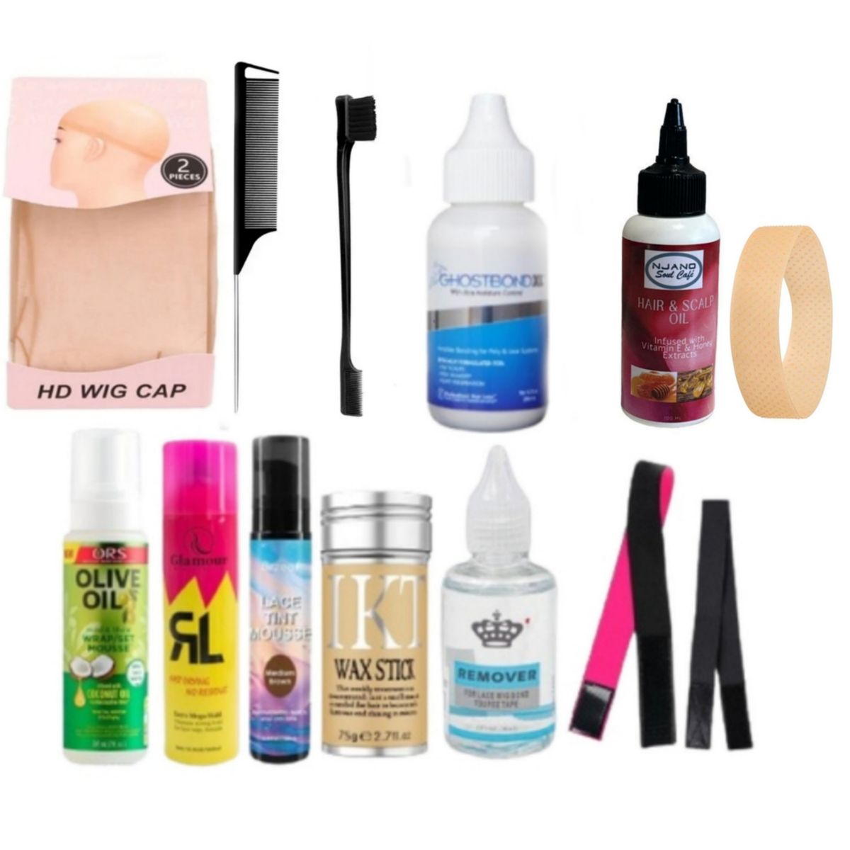 Wig Installation Kit With High Definition Wig Cap And Hair & Scalp Oil ...