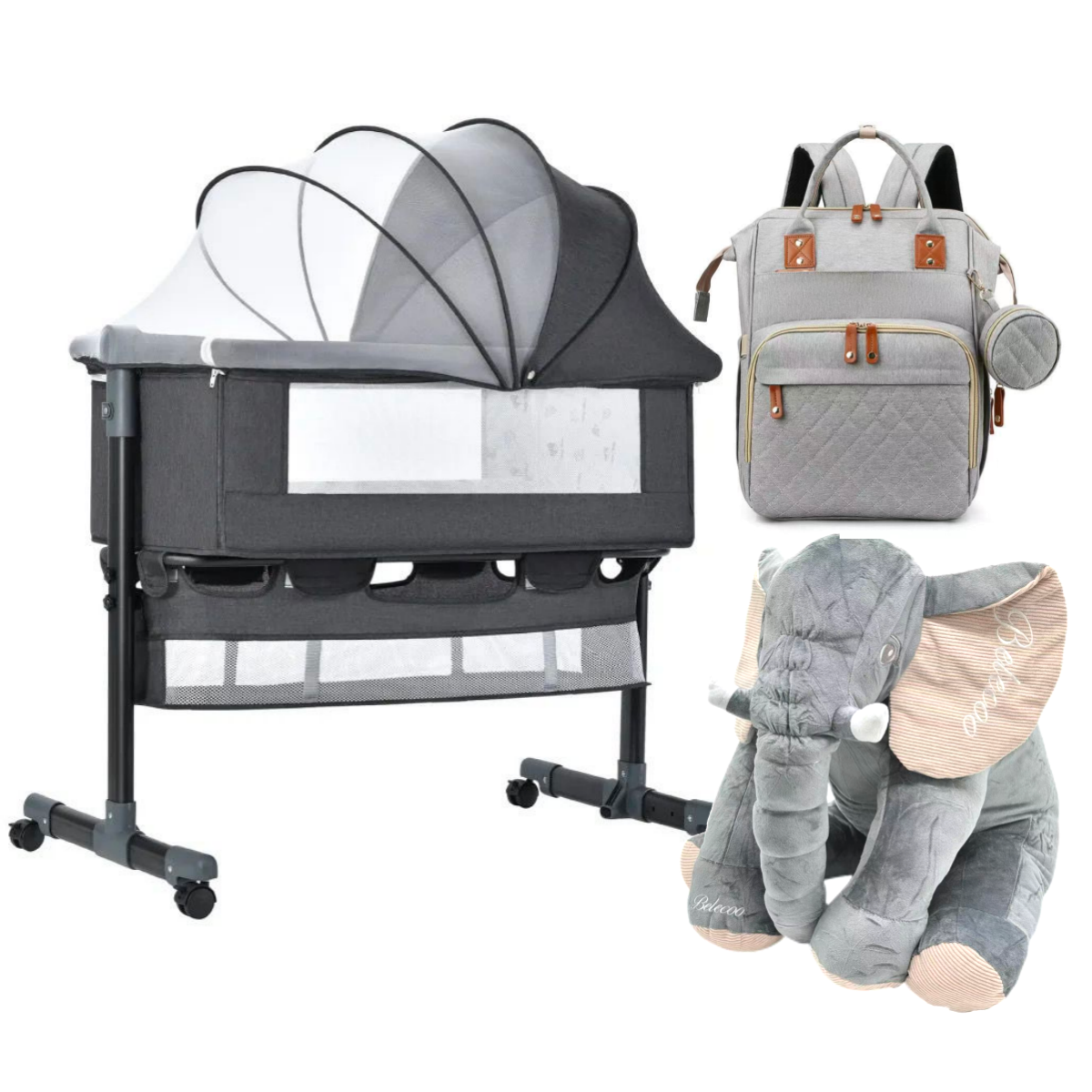 Belecoo Elephant Pillow , Nappy Bag & 3in1 Baby Bassinet Cot Bed/Crib ...