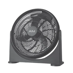 55W AIM 40CM Black Controlled Floor Fan - 90 degrees Airstream Large ...