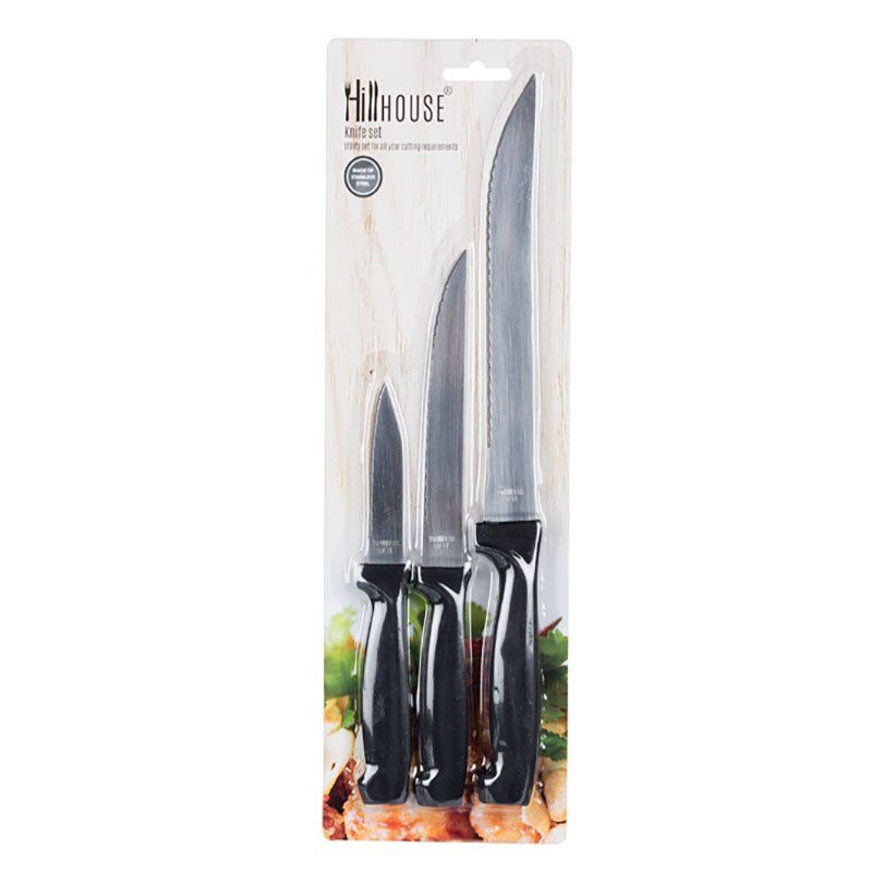 Kitchen Knife Set - Stainless Steel - Assorted Sizes - 3 Piece - 5 Pack ...