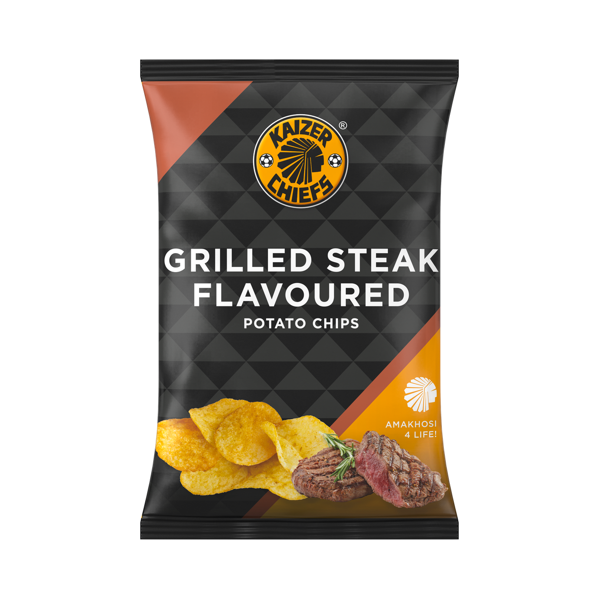 Kaizer Chiefs Grilled Steak Flavoured Potato Chips (12x 120g) | Shop ...