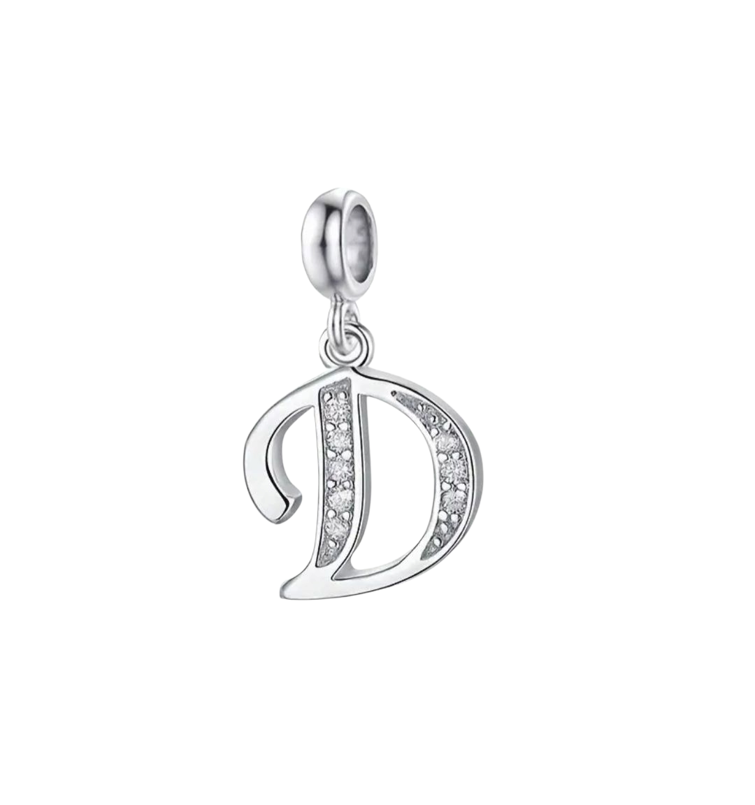 Silver Dazzling Pendant Charm ,Sparkling Alphabet Charm - Letter D ...